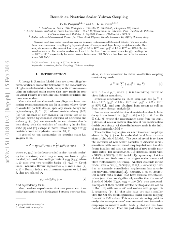 (PDF) Bounds on neutrino-scalar Yukawa coupling