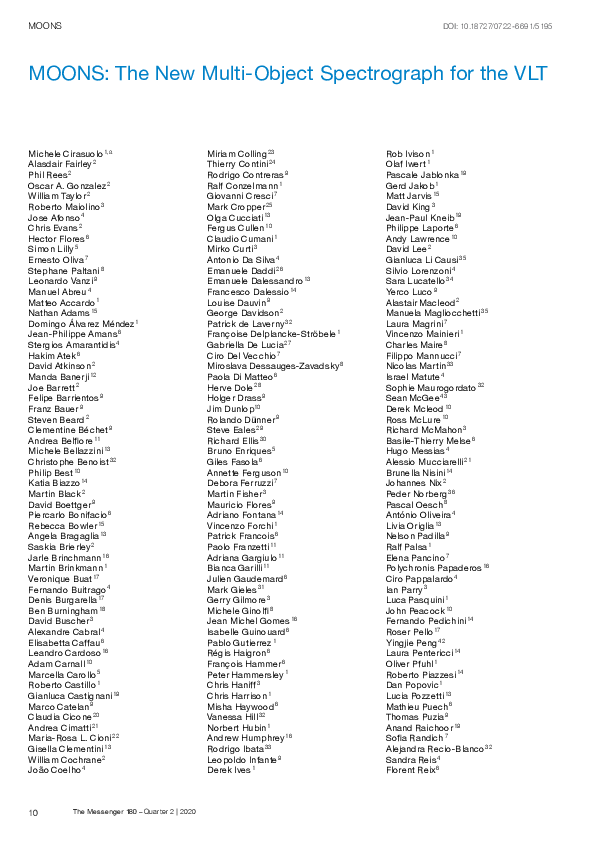 (PDF) MOONS: The New Multi-Object Spectrograph for the VLT | Israel ...