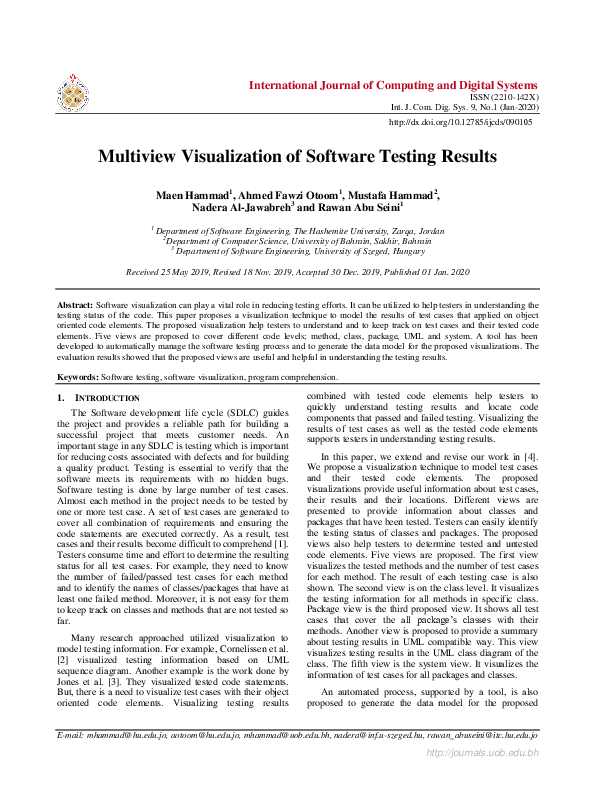 Pdf Multiview Visualization Of Software Testing Results