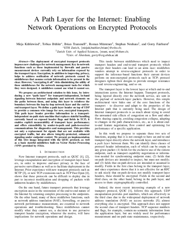 (PDF) A path layer for the Internet: Enabling network operations on ...