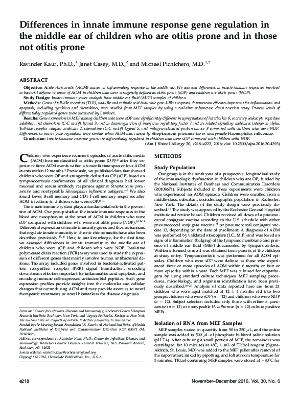 (PDF) Differences in innate immune response gene regulation in the ...