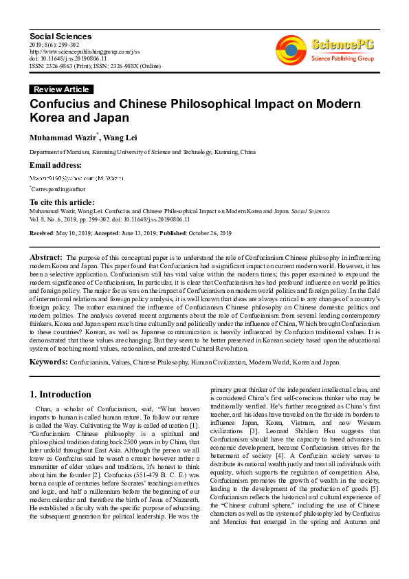 (PDF) Modern Chinese history; Confucius in East Asia: Confucianism’s ...