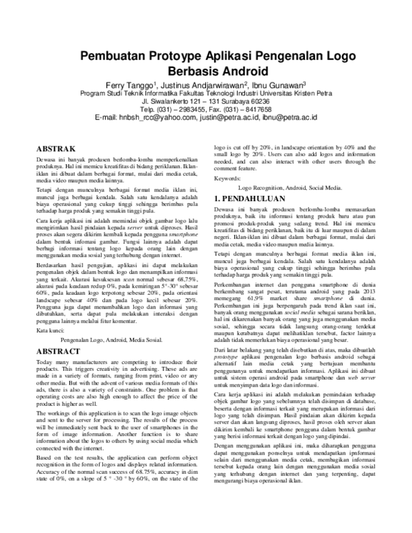 (PDF) Pembuatan Prototype Aplikasi Pengenalan Logo Berbasis Android