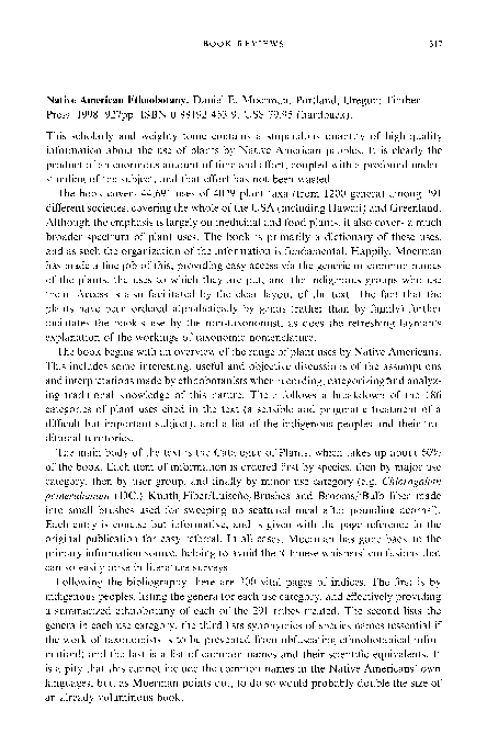 (PDF) Native American Ethnobotany. Daniel E. Moerman. Portland, Oregon ...