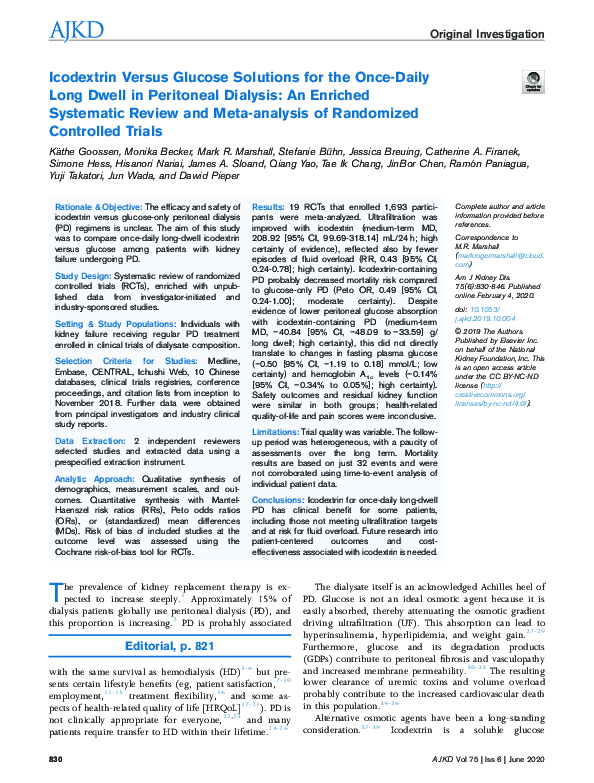 (PDF) Icodextrin Versus Glucose Solutions for the Once-Daily Long Dwell ...