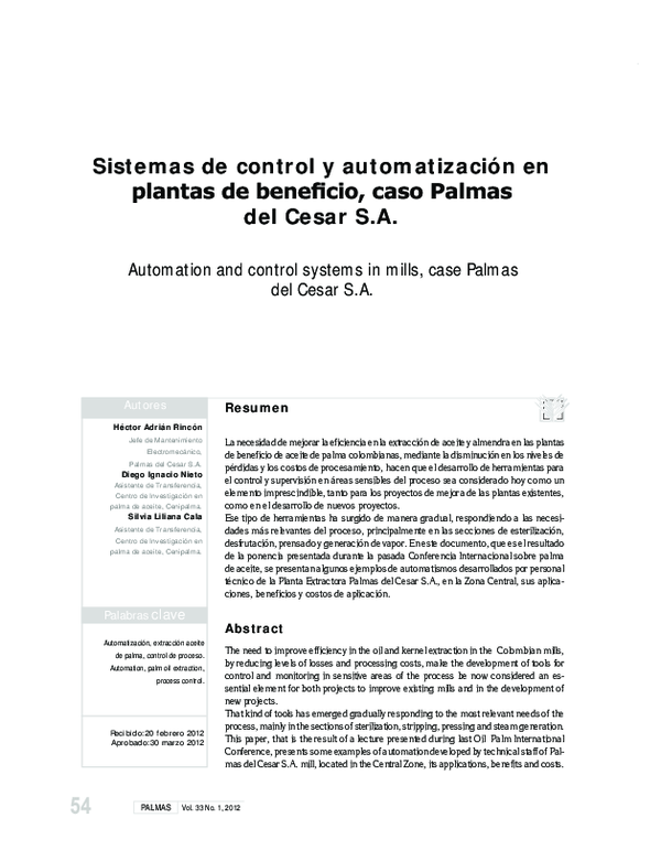 (PDF) Sistemas de control y automatización en plantas de beneficio ...
