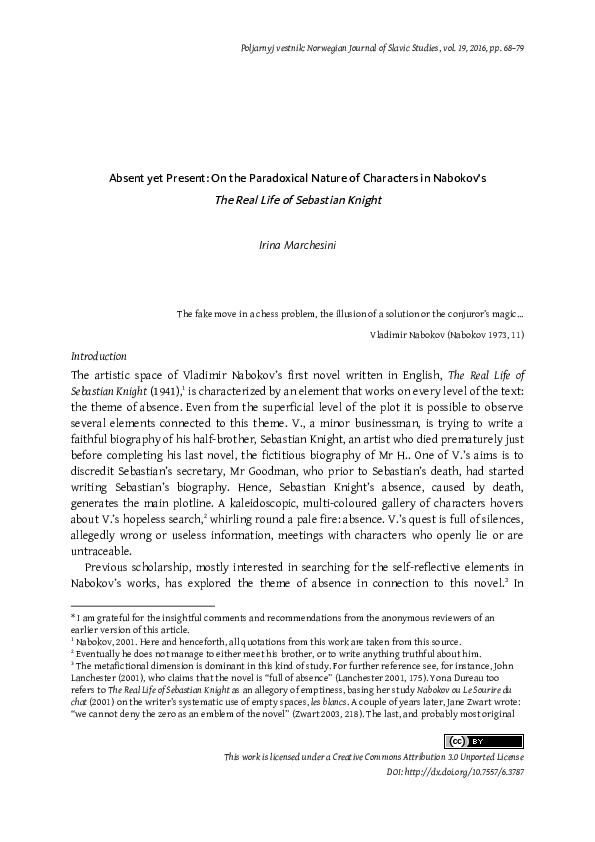 (PDF) Absent yet Present: On the Paradoxical Nature of Characters in ...