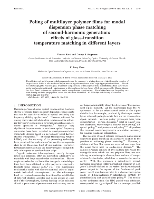 (PDF) Poling of multilayer polymer films for modal dispersion phase ...