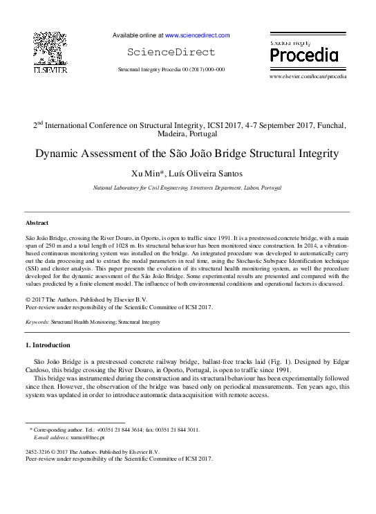 (PDF) Dynamic Assessment of the São João Bridge Structural Integrity