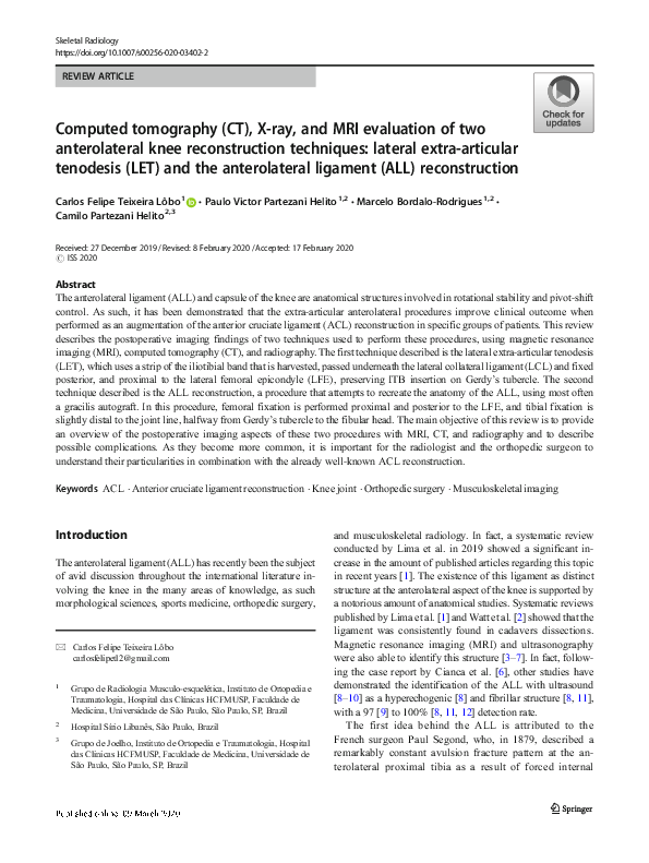 (PDF) Computed tomography (CT), X-ray, and MRI evaluation of two ...