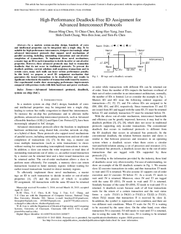(PDF) High-Performance Deadlock-Free ID Assignment for Advanced Interconnect Protocols