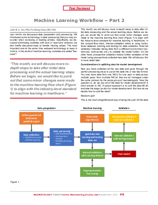(PDF) Machine Learning Workflow – Part 2