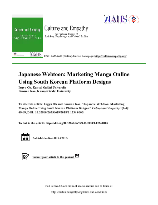 (PDF) Japanese Webtoon: Marketing Manga Online Using South Korean ...