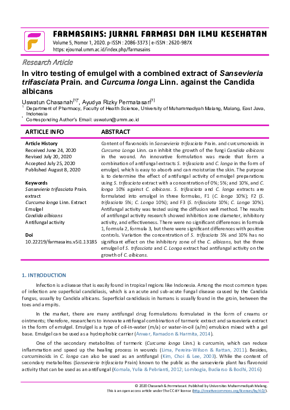 (PDF) In vitro testing of emulgel with a combined extract of ...