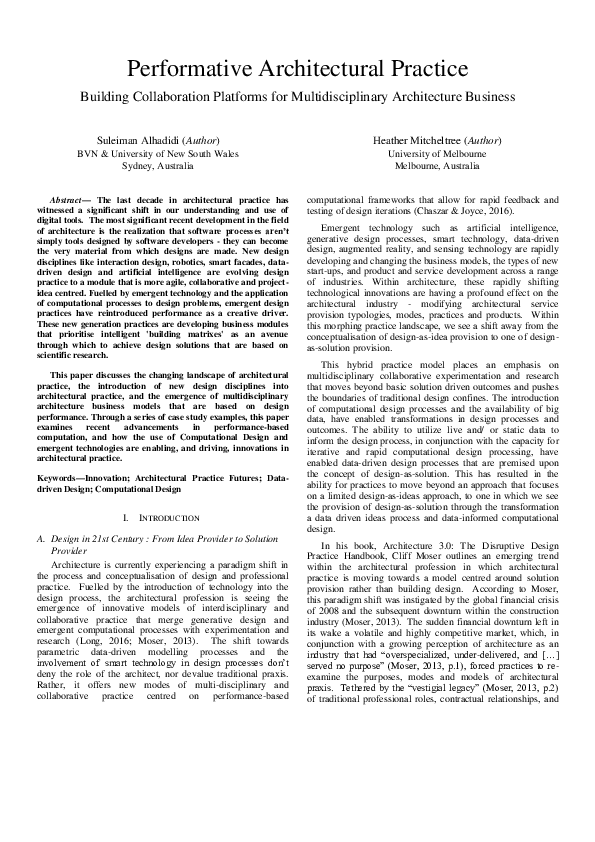 (PDF) Performative Architectural Practice Building Collaboration ...
