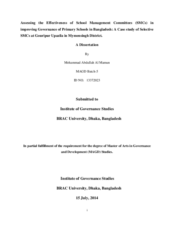 (PDF) Assessing the effectiveness of school management committees (SMCs ...