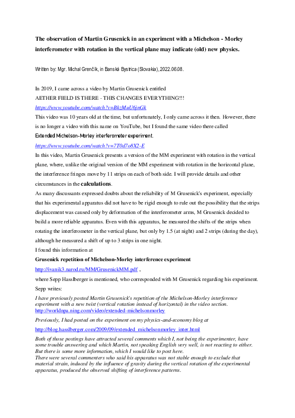 (PDF) The observation of Martin Grusenick in an experiment with a ...