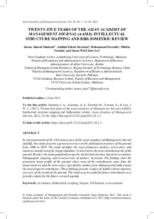 (PDF) Twenty-five years of the Asian Academy of Management Journal ...
