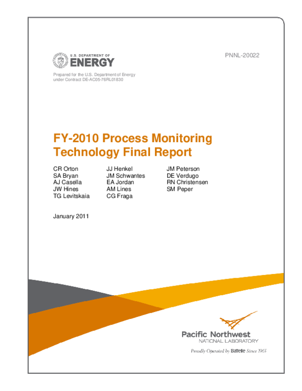 (PDF) FY-2010 Process Monitoring Technology Final Report | Wes Hines ...