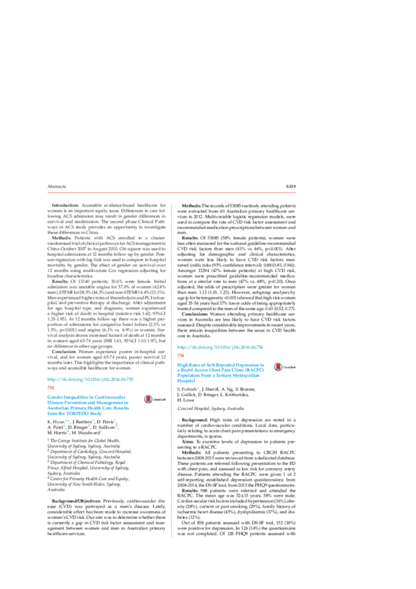 (PDF) High Rates of Self-Reported Depression in a Rapid Access Chest ...