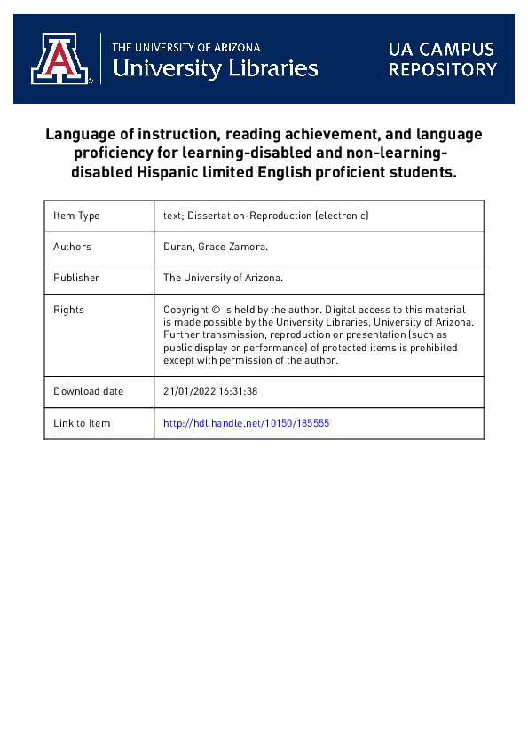 (PDF) Language of instruction, reading achievement, and language ...