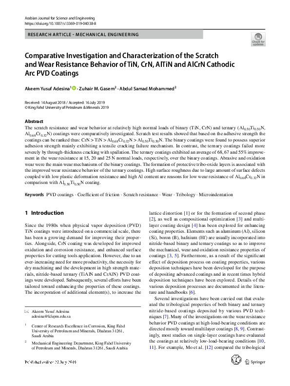 (PDF) Comparative Investigation and Characterization of the Scratch and ...