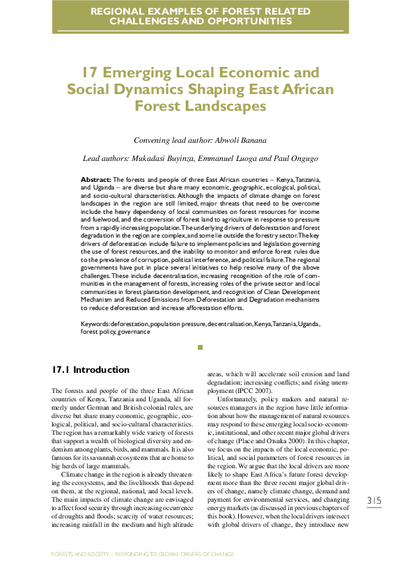 (PDF) Emerging local economic and social dynamics shaping East African ...