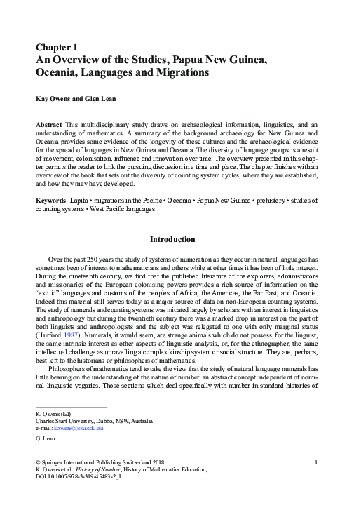 (PDF) An Overview of the Studies, Papua New Guinea, Oceania, Languages ...
