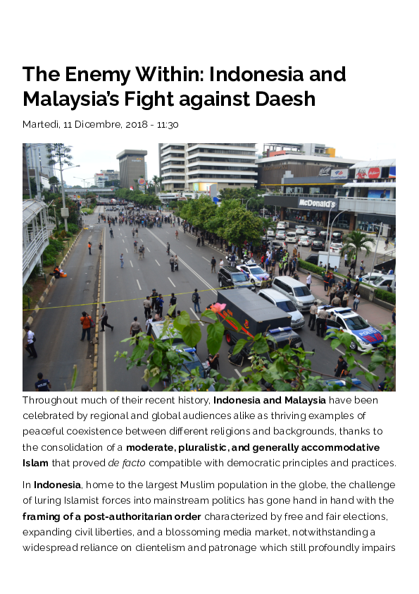 (PDF) The Enemy Within: Indonesia and Malaysia's Fight against Daesh