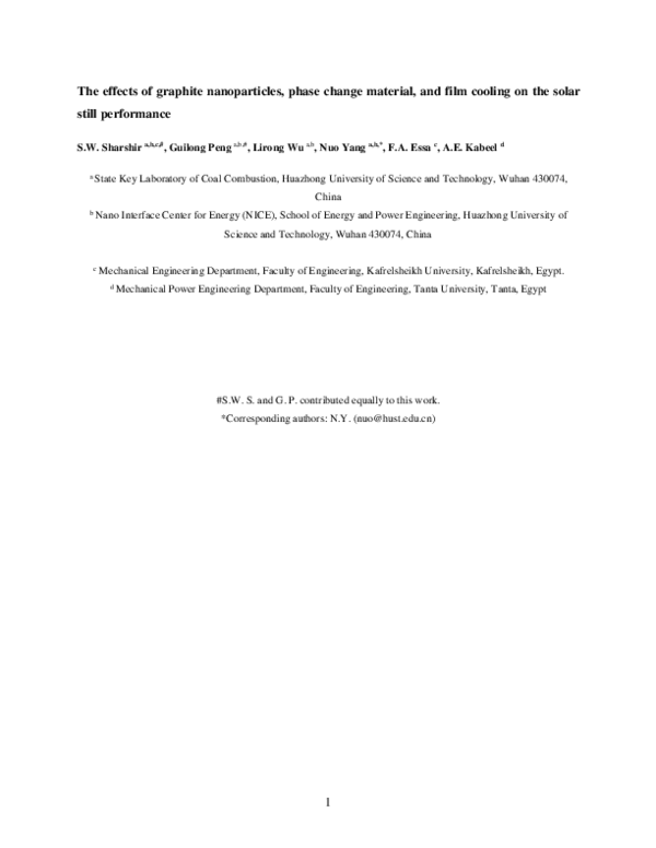 (PDF) The effects of flake graphite nanoparticles, phase change ...