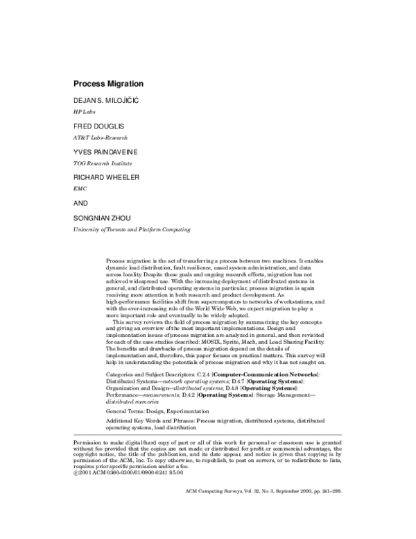 (PDF) Process migration