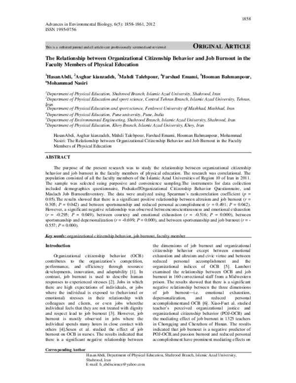 (PDF) The Relationship between Organizational Citizenship Behavior and Counterproductive Work ...