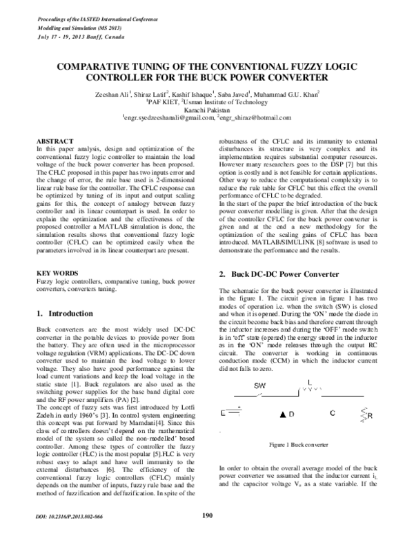 Pdf Comparative Tuning Of The Conventional Fuzzy Logic Controller For
