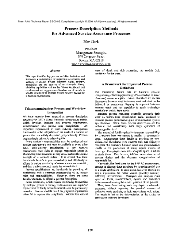 (PDF) Process Description Methods for Advanced Service Assurance ...