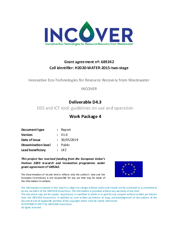 (PDF) Deliverable D4.3: DSS and ICT tool: guidelines on use and operation