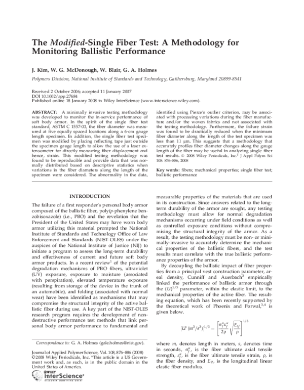 (PDF) Themodified-single fiber test: A methodology for monitoring ...
