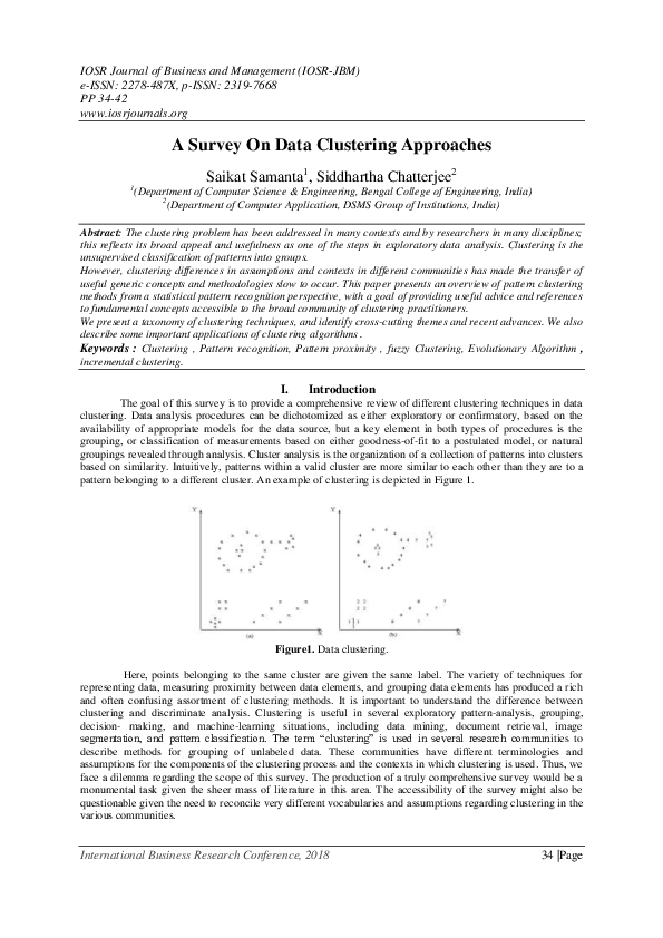 Pdf A Survey On Data Clustering Approaches