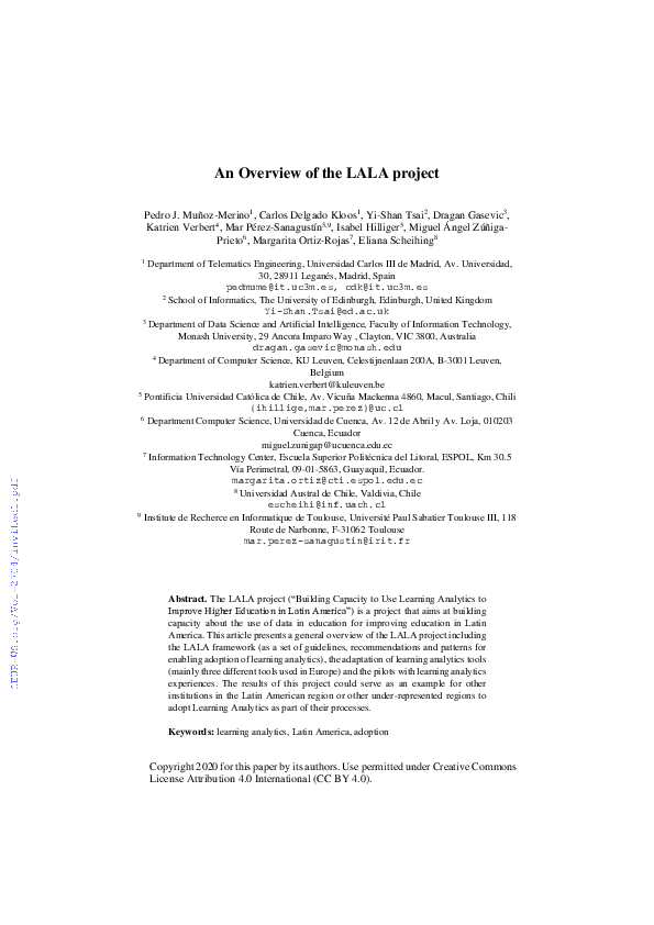 (PDF) An Overview of the LALA project (invited paper)
