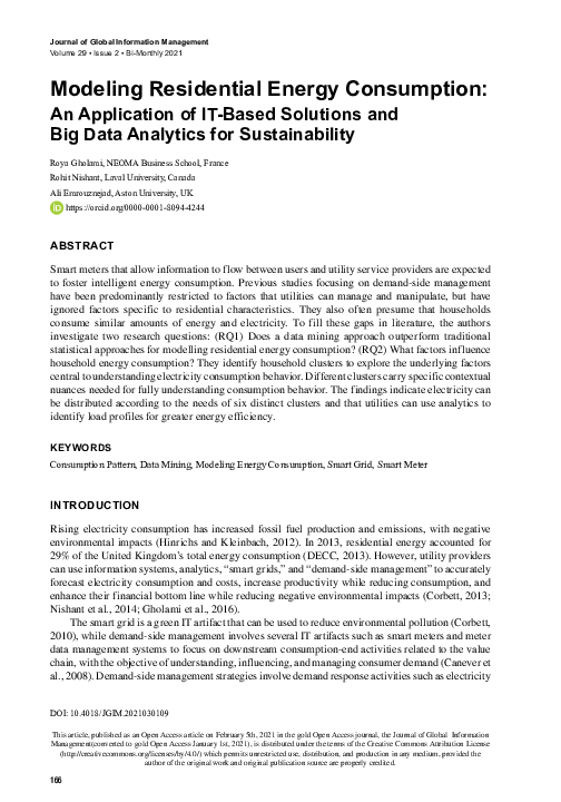 (PDF) Modeling Residential Energy Consumption