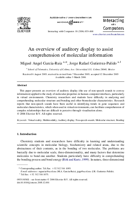 (PDF) An overview of auditory display to assist comprehension of ...