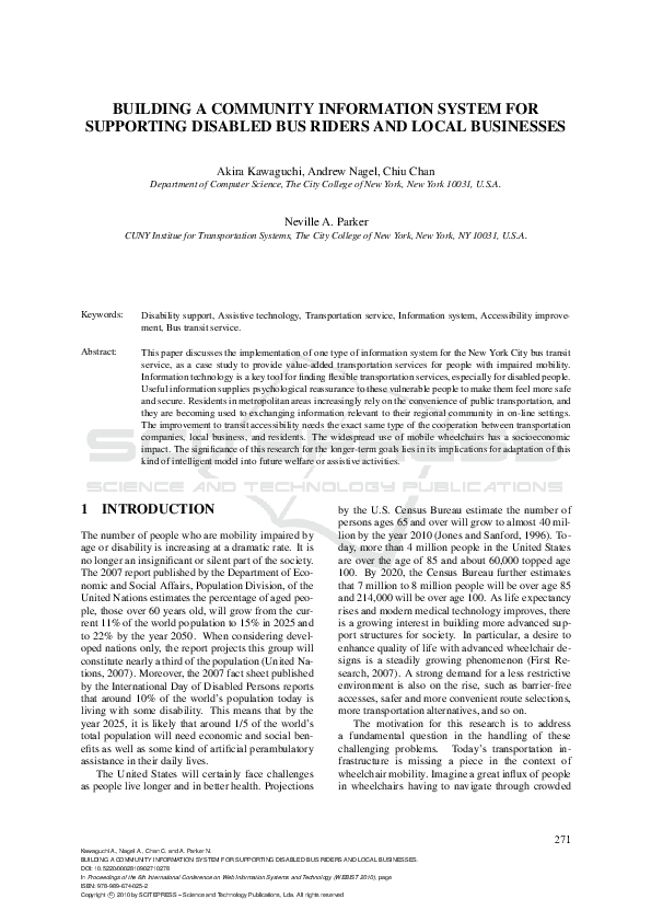 (PDF) Building a Community Information System for Supporting Disabled ...