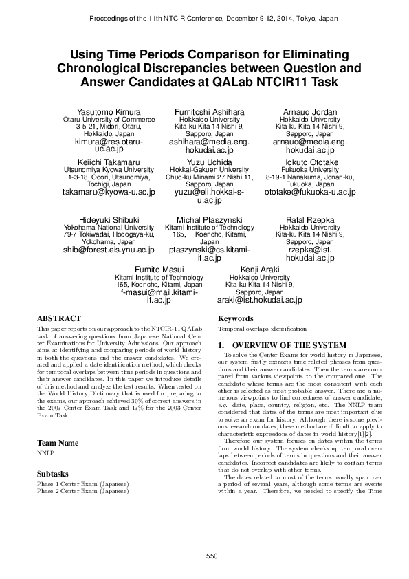 (PDF) Using Time Periods Comparison for Eliminating Chronological ...