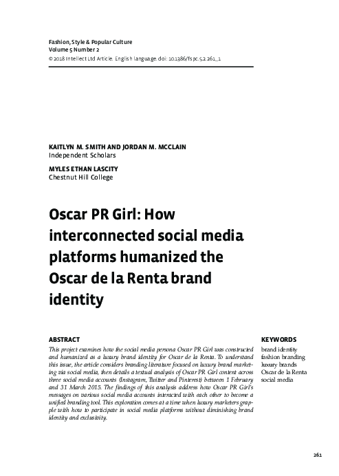 (PDF) Oscar PR Girl: How interconnected social media platforms ...