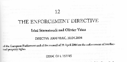 (PDF) The Enforcement Directive” in I. Stamatoudi and Paul Torremans ...
