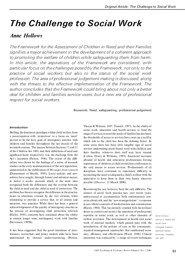 (PDF) The Challenge to Social Work