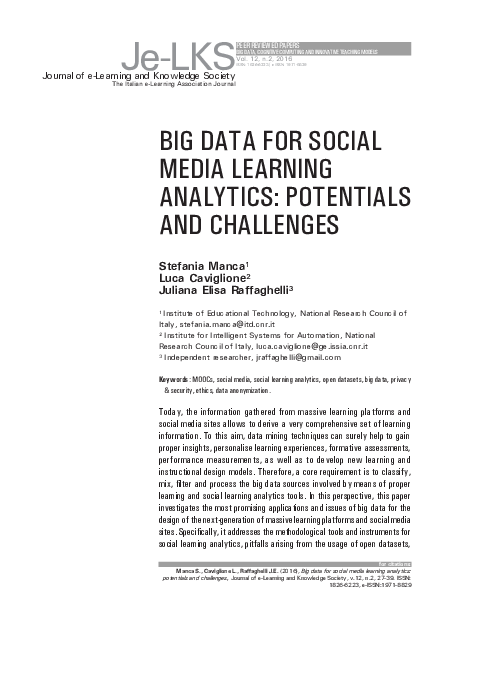 (PDF) Peer Reviewed Papers Big Data, Cognitive Computing and Innovative Teaching Models Big Data ...