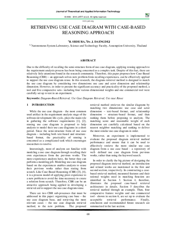 (PDF) Retrieving use case diagram with case-based reasoning approach