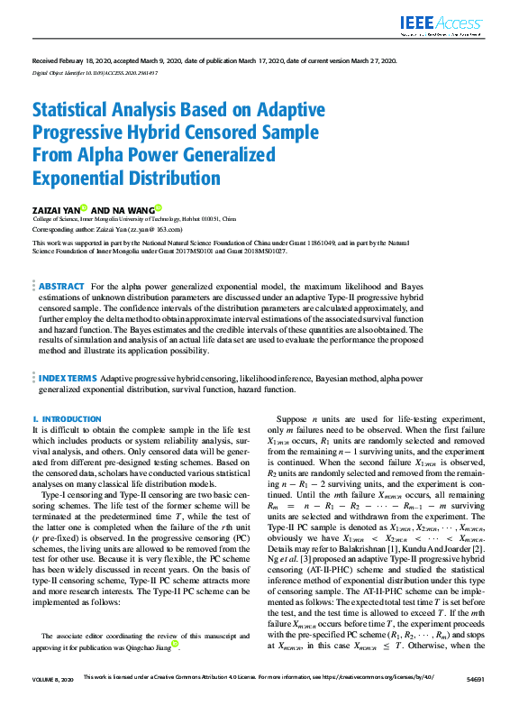 (PDF) Statistical Analysis Based on Adaptive Progressive Hybrid Censored Sample From Alpha Power ...