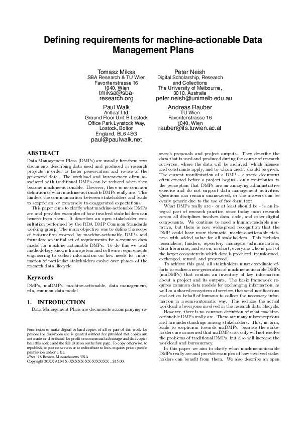 (PDF) 304.1 Defining requirements for machine-actionable data management plans