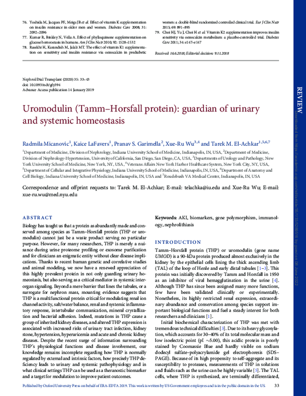 (PDF) Uromodulin (Tamm–Horsfall protein): guardian of urinary and ...